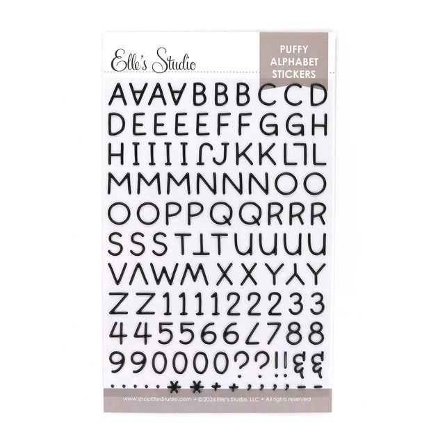 Jenni Puffy Alphabet Stickers - Black | Elle's Studio