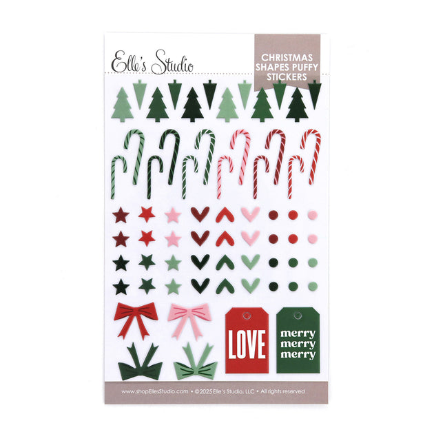 Christmas Shapes Puffy Stickers | Elle's Studio
