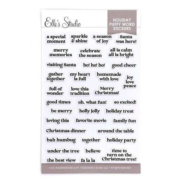 Holiday Puffy Word Stickers | Elle's Studio