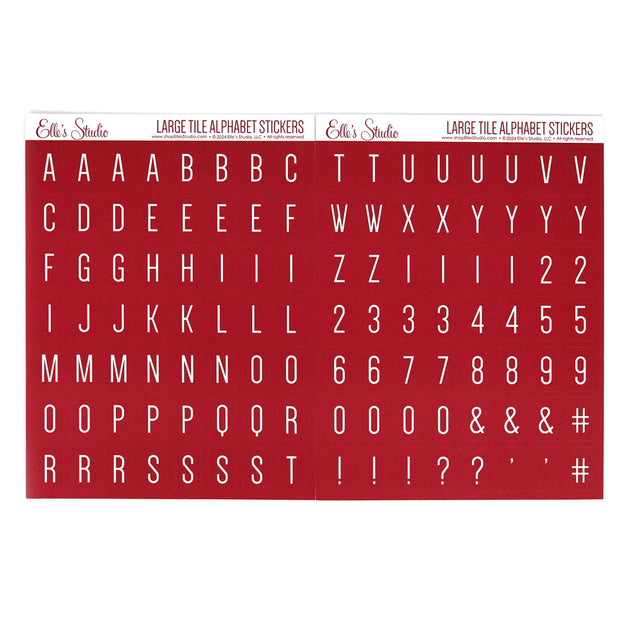 Large Tile Alphabet Stickers - Red | Elle's Studio