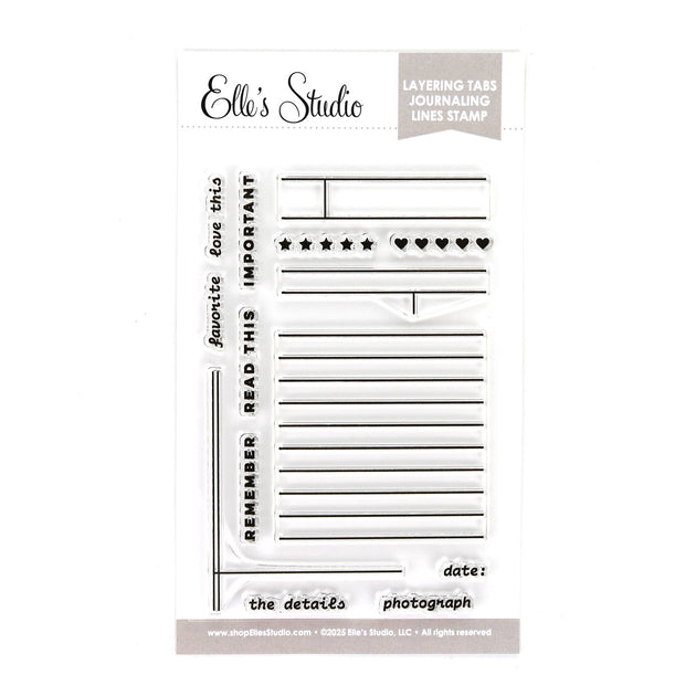 Layering Tabs Journaling Lines Stamp | Elle's Studio