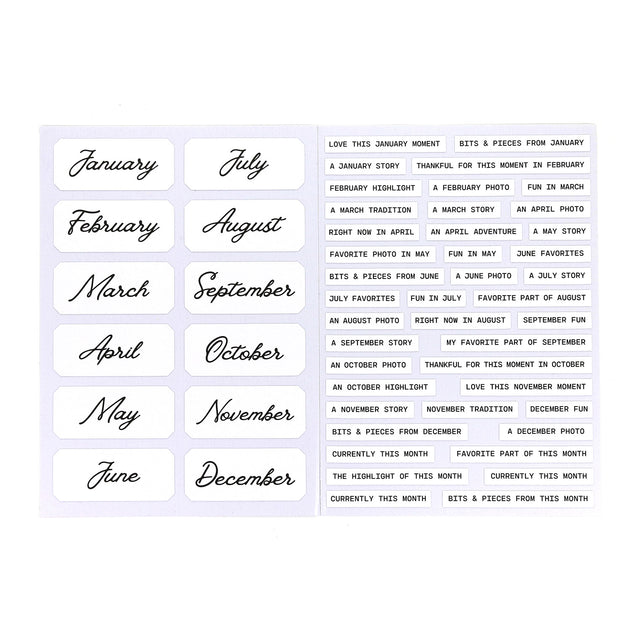 Monthly Label Cardstock Stickers | Elle's Studio