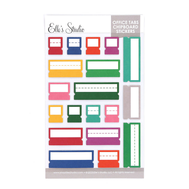 Office Tab Chipboard Stickers | Elle's Studio