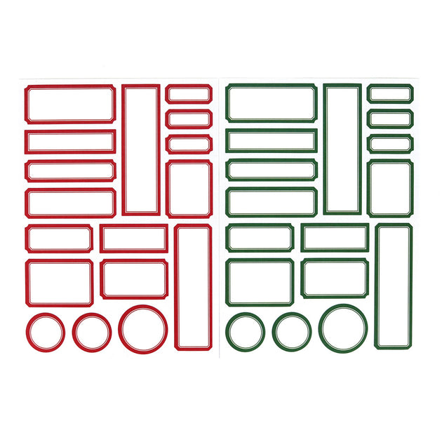 Red and Green Cardstock Label Stickers | Elle's Studio