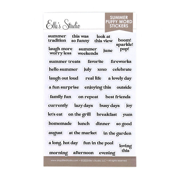 Summer Puffy Word Stickers | Elle's Studio
