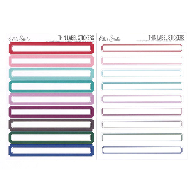 Thin Label Cardstock Stickers | Elle's Studio