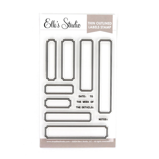 Thin Outlined Labels Stamp | Elle's Studio
