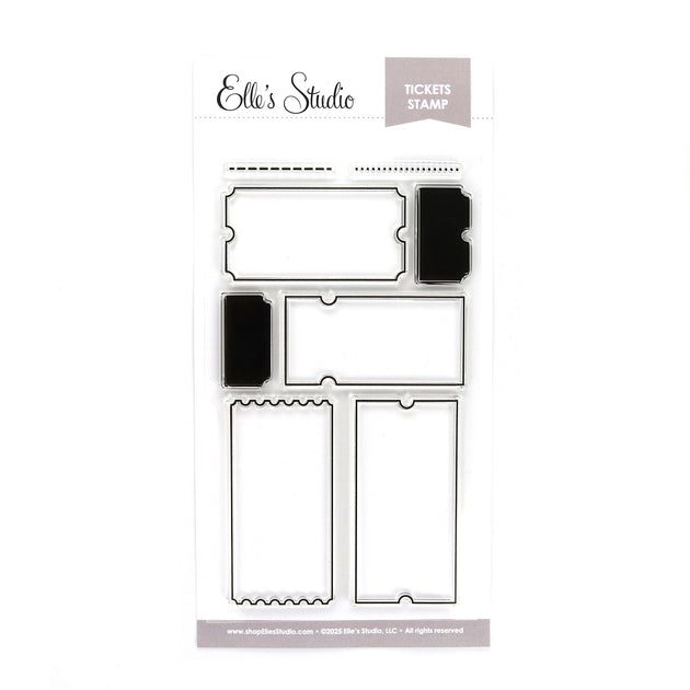 Tickets 4 x 7 inch Stamp | Elle's Studio