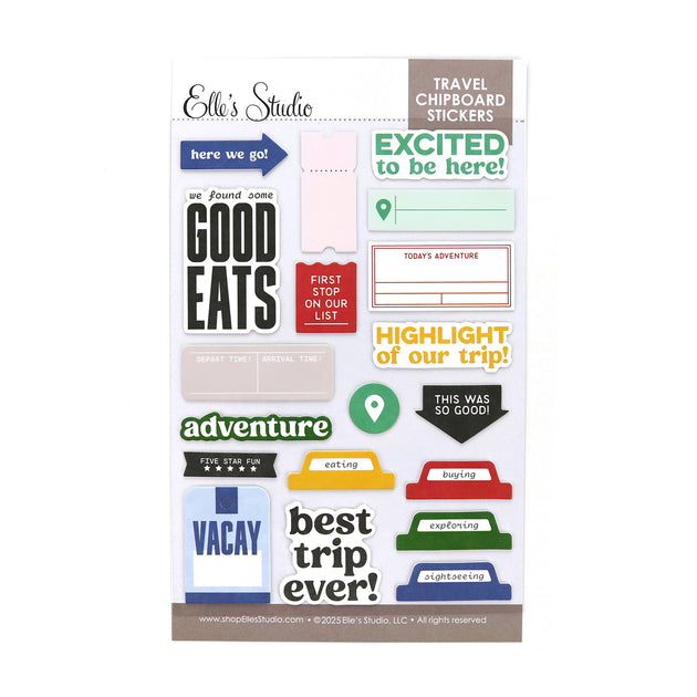 Travel Chipboard Stickers | Elle's Studio