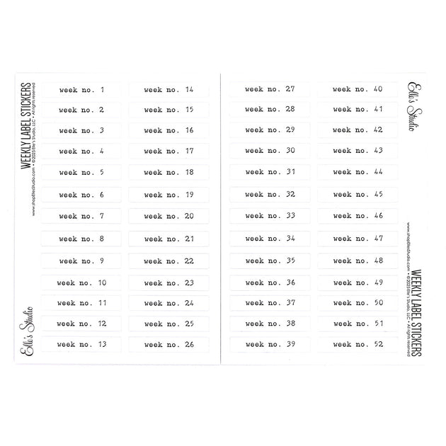 Weekly Label Cardstock Stickers | Elle's Studio
