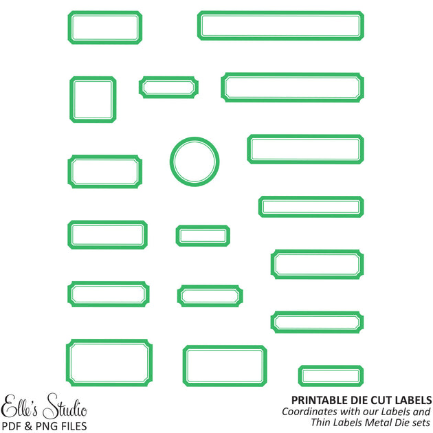 Printable Die Cut Labels - Green | Elle's Studio