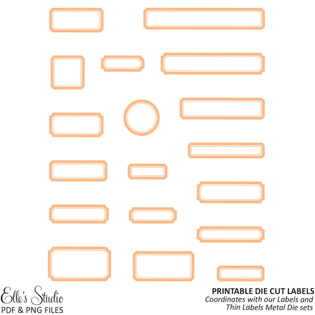 Printable Die Cut Labels - Light Orange | Elle's Studio