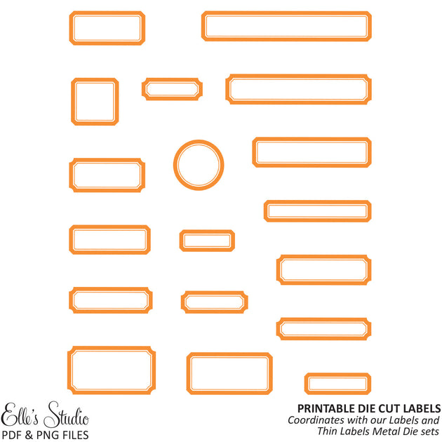 Printable Die Cut Labels - Orange | Elle's Studio
