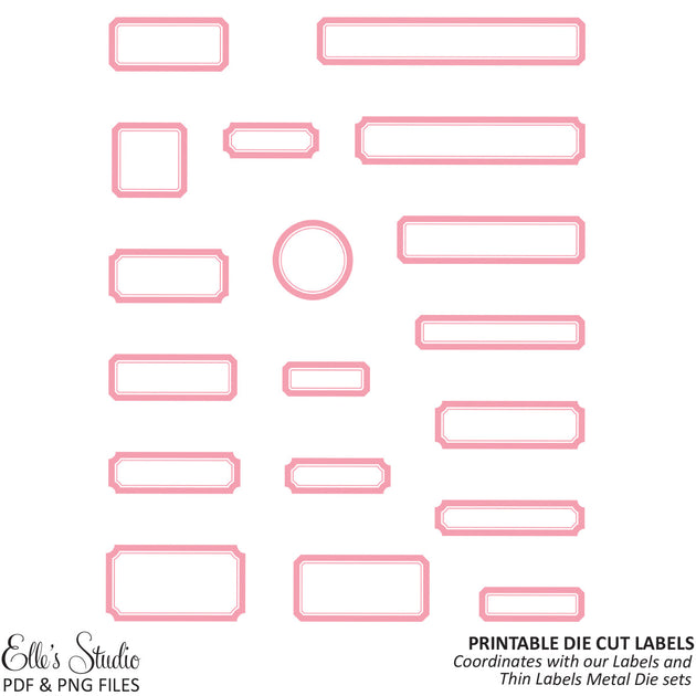 Printable Die Cut Labels - Pink | Elle's Studio