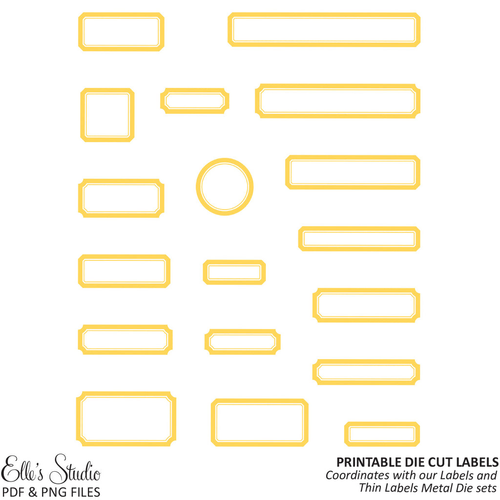 Printable Die Cut Labels - Yellow | Elle's Studio